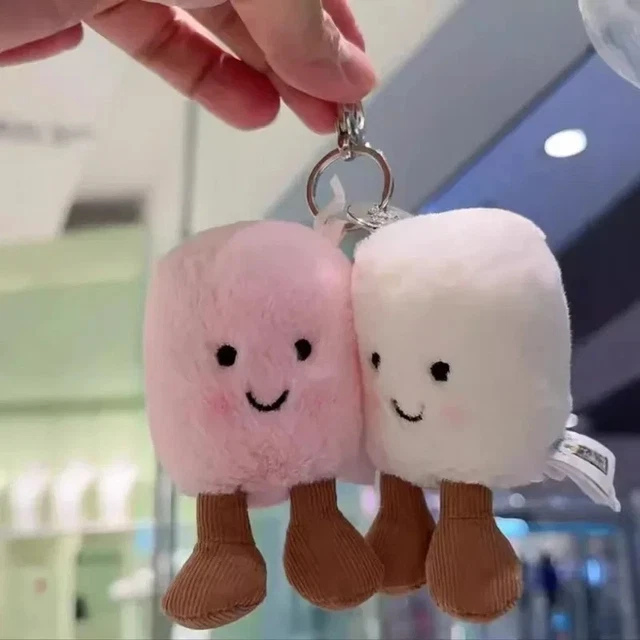 NEW GENUINE JELLYCAT Amuseable Marshmallows Pink and White Key Chain UK ...