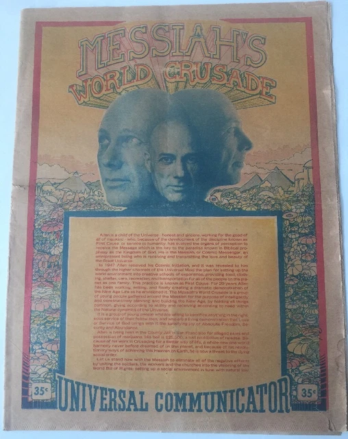 1969 MESSIAH'S WORLD Crusade Universal Communicator Newspaper Allen ...