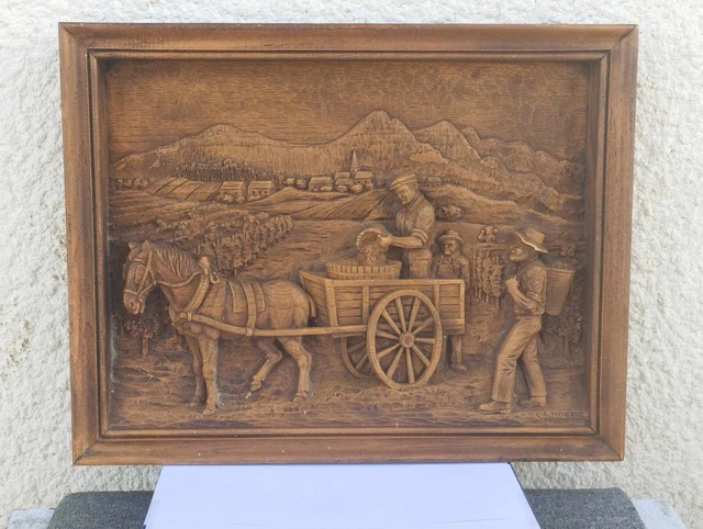 TABLEAU EN RELIEF En Bois Signé C.A. Morand EUR 30,00 - PicClick FR