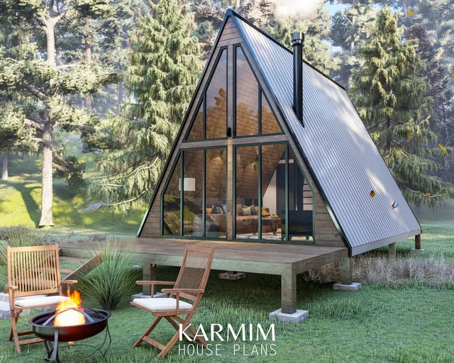 TINY A-FRAME CABIN DIY Plans 16x24 Modern Cabin House Architectural ... TINY A-FRAME CABIN DIY Plans 16x24 Modern Cabin House Architectural ...
