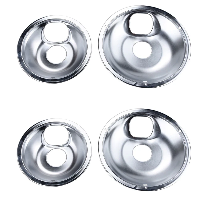 4PCS CHROME RANGE Drip Pans for Kenmore Electric Stove WB31T10010 ...