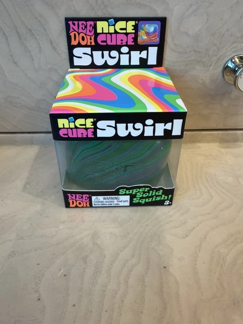 BLUE GREEN SCHYLLING NeeDoh Nice Cube Swirl. Super Solid Squish ...