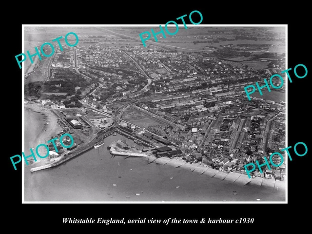 OLD 6 X 4 HISTORIC PHOTO OF WHITSTABLE ENGLAND VIEW OF THE TOWN ...