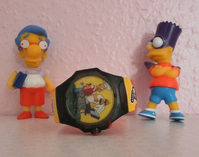 VINTAGE BURGER KING Bart Simpson MilHouse Van Houten Homer watch 2000 £ ...
