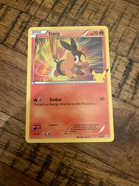 2021 MCDONALD S POKEMON 25th Anniversary Card Tepig 13 25 In Hand NON 2021-mcdonald-s-pokemon-25th-anniversary-card-tepig-13-25-in-hand-non