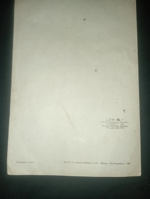 SPARTITO IL BIRICHINO Di Papà - Edizione Melos - Roma Del 1943 Ww2 EUR ...