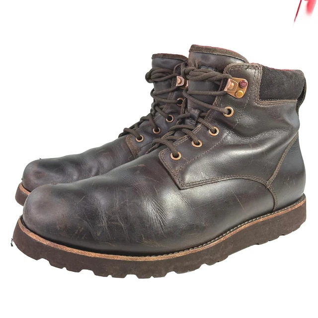 UGG AUSTRALIA STENTON Men's Combat Boot US 12 Brn Shearling Lined ...