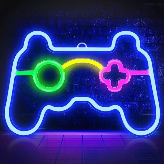NEON LIGHTS GAMEPAD Shape LED Neon Signs for Wall Decor Dimmable Game ...