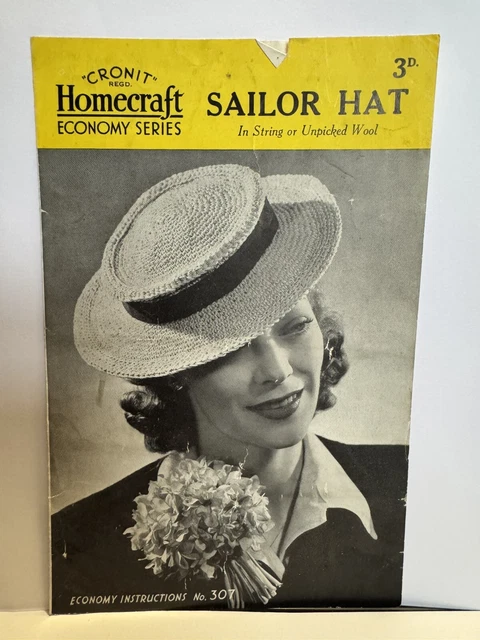HOMECRAFT 307 ORIGINAL 1940s Wartime WW2 Crochet Pattern for a Sailor ...