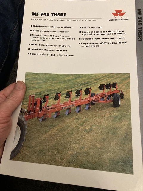 MASSEY FERGUSON MF 745 THSRT plough tractor brochure 2000 8200 series £2.99 - PicClick UK