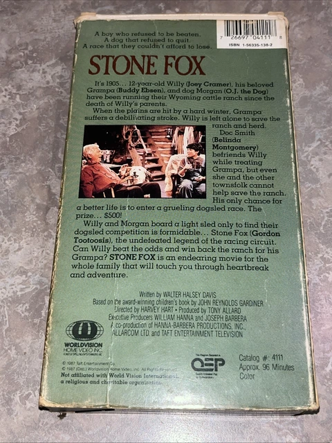 THE STONE FOX 1987 vhs Rural Rancher BUDDY EBSEN Joey Cramer ***TESTED ...