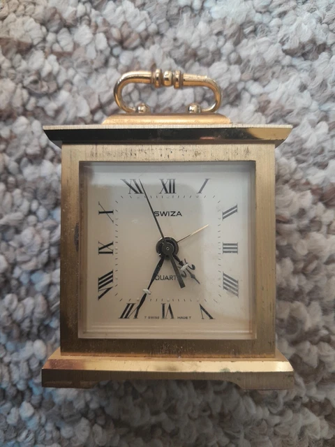 SWIZA CARRIAGE CLOCK Quartz .brass Case 9cm H SMALL £9.00 - PicClick UK
