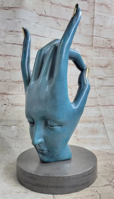 SALVADOR DALI HOMAGE Bronze Sculpture Hand Gesture 100% Bronze Hot Cast ...