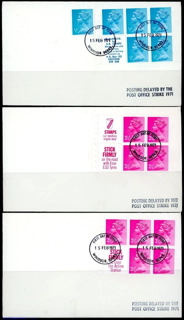 GB 1971 QEII MACHIN BOOKLET PANES (ex 25p OMNIBUS DH39) PLAIN FDC-WINDSOR FDI EUR 17,29 ...