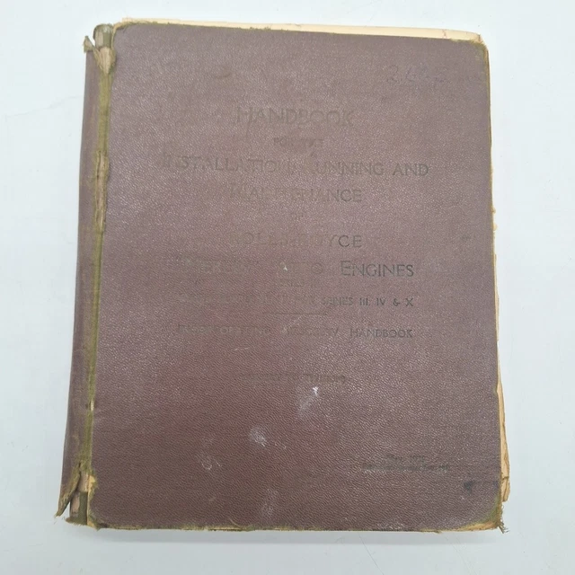 PRE WW2 1938 ROLLS ROYCE Merlin Aero Engine Handbook ENGINE MANUAL £85. ...
