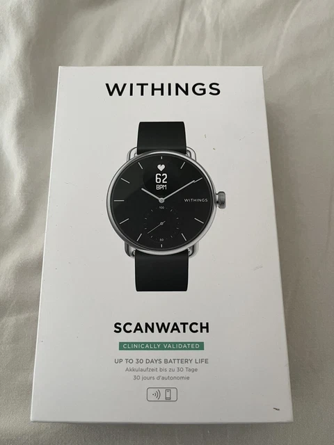 WITHINGS SCANWATCH 38 mm Silver Stainless Steel Case with Black ...