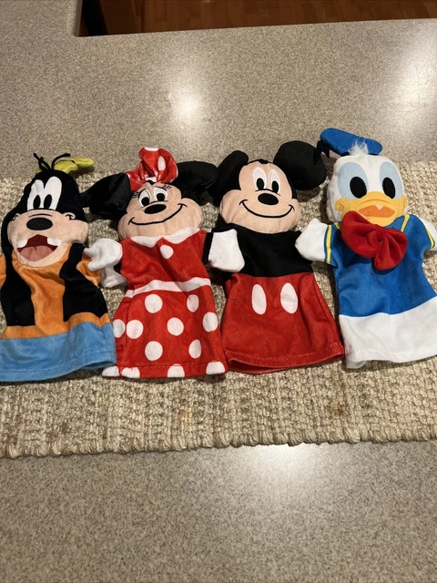 DISNEY HAND PUPPETS-MICKEY Mouse and Minnie Mouse-Goofy-Donald Duck ...