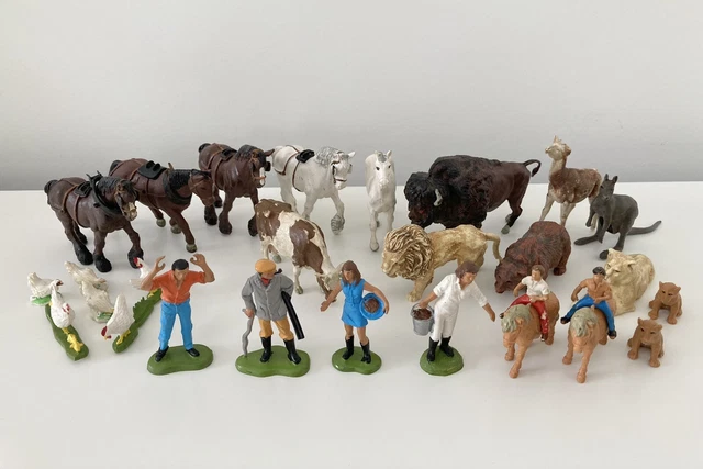 VINTAGE BRITAINS FARM ZOO ANIMALS Plastic Figures Job Lot Bundle 1970s ...