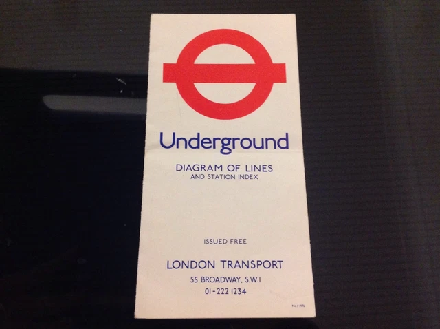 1976 NO.1 UNDERGROUND tube map diagram of lines VGC £5.00 - PicClick UK