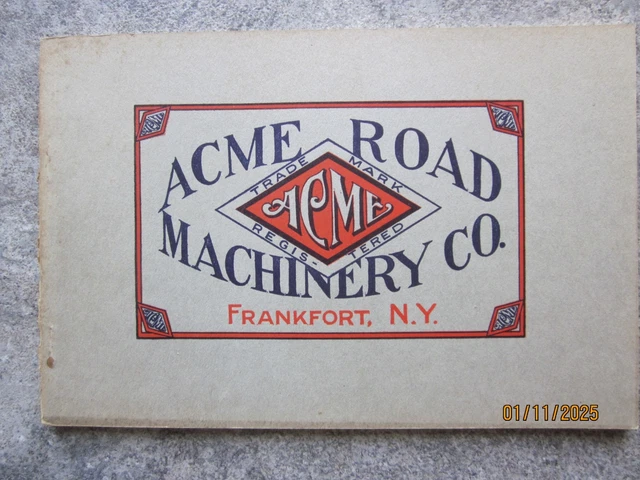 ACME ROAD MACHINERY Sales Catalogue Early 1900S. £12.92 - PicClick UK