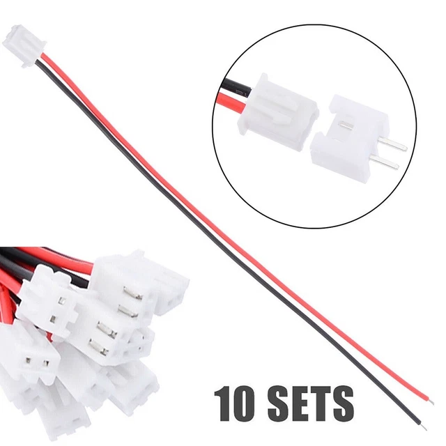 10SETS-2 PIN MINI Micro JST XH2.54mm 24AWG Connector Plug With Wires ...