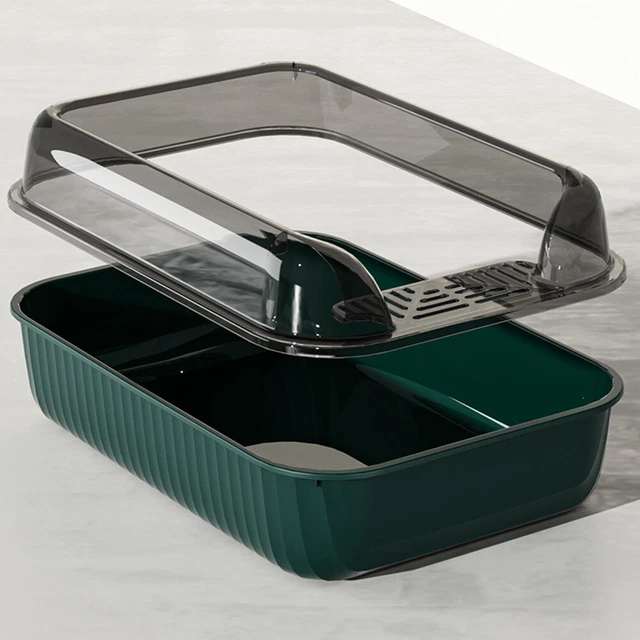 EXTRA LARGE OPEN Cat Litter Tray High Sided Deep Jumbo Rim Pan Box Loo ...