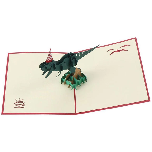 DINOSAUR DESIGN GREETING Card 3D Birthday Card Party Decoration EUR 9 ...