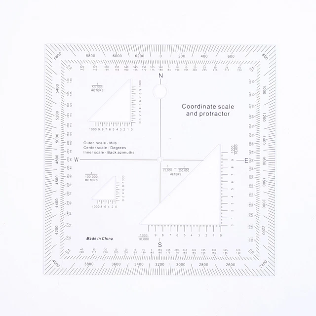 MILITARY MAP COORDINATE Scale Mils Protractor Romer Grid Reference Tool £15.00 - PicClick UK