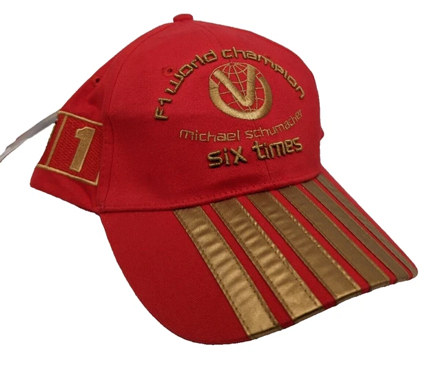 GENUINE MICHAEL SCHUMACHER Formula 1 2003 Ferrari Fan Cap Gold Edition ...