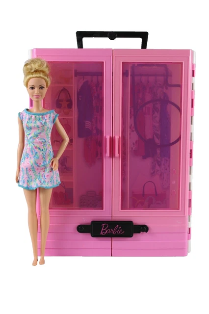 BARBIE DOLL AND Barbie Pink Wardrobe Closet Play Set Mattel (No ...