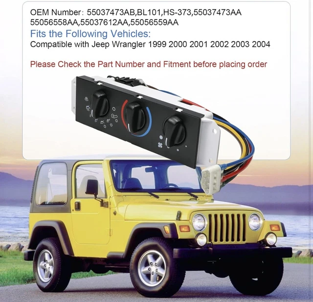 HVAC A/C HEATER Climate Control Panel Module Blower Motor Switch Jeep ...