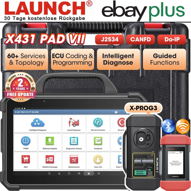 2025 LAUNCH X431 PADVII & X-PROG3 Diagnosegerät J2534 ECU Programmier ...