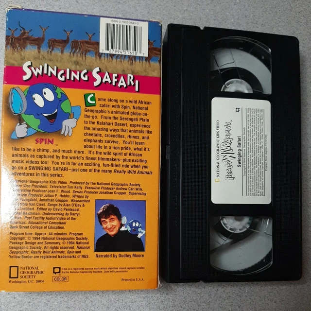 REALLY WILD ANIMALS Swinging Safari (VHS 1994)Narrated Dudley Moore Nat ...