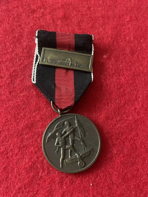 WW2 GERMAN SUDETENLAND Medal With Prague Castle Bar Marked L21 £37.12 ...