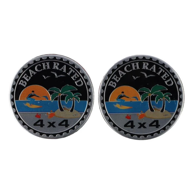 METAL BEACH RATED Car Badge Round Car Emblem Decals Stickers Motorcycle ...