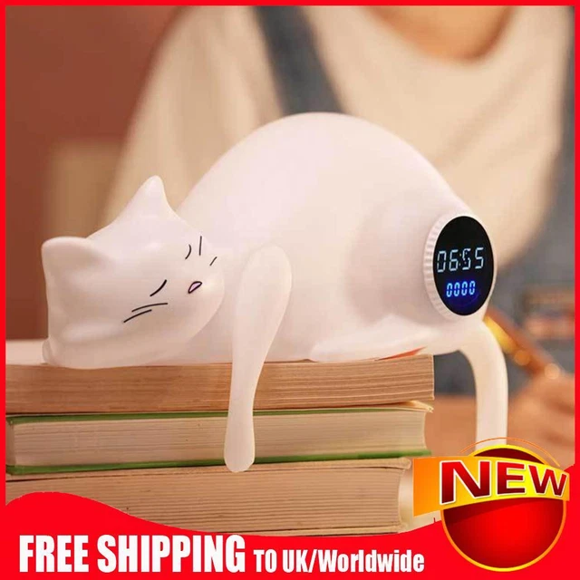 Sleeping Cat Alarm Clock Multifunction Cat Timer Lamp Creative Ts