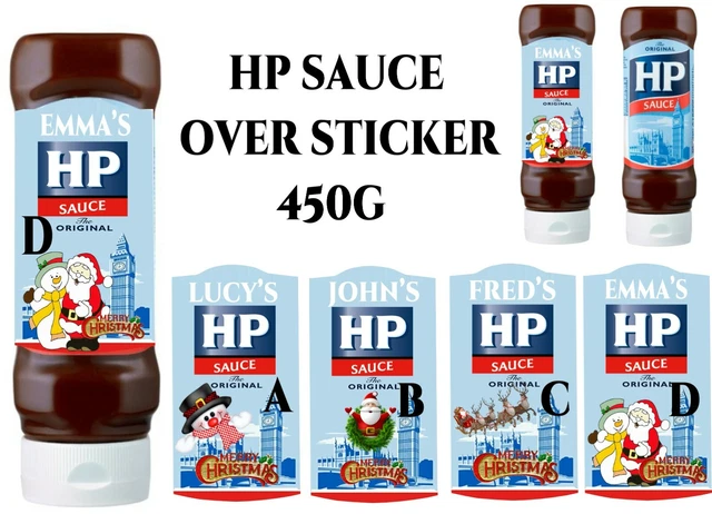 PERSONALISED HP SAUCE bottle label Christmas 450g £1.25 - PicClick UK