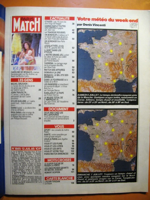 PARIS MATCH N° 1885 du 12/07/1985-Caroline. Otages: Washington-Beyrouth ...