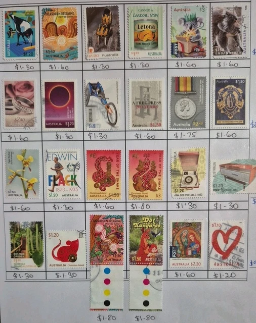 RECENT AUSTRALIA DECIMAL Highly Sought After Sheet Stamps On A Page ...