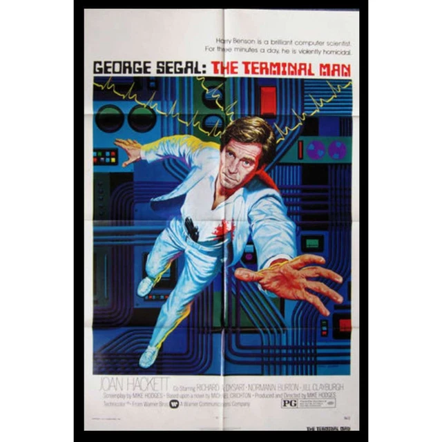 THE TERMINAL MAN Movie Poster US -1974 - George Segal, Hodges, Crichton ...