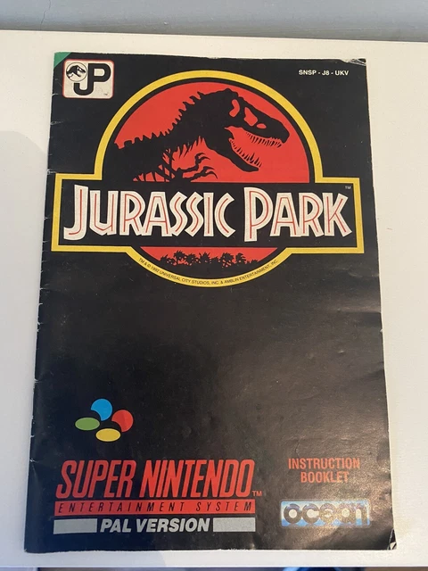 Jurassic Park Snes Super Nintendo Instructions Only No Game Included £1095 Picclick Uk
