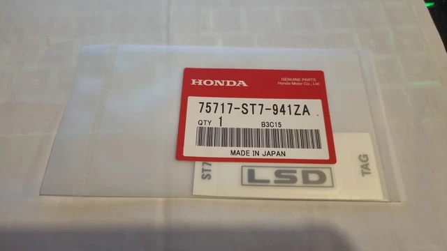 GENUINE HONDA INTEGRA DC2 Type R rear window LSD sticker ITR JDM car ...