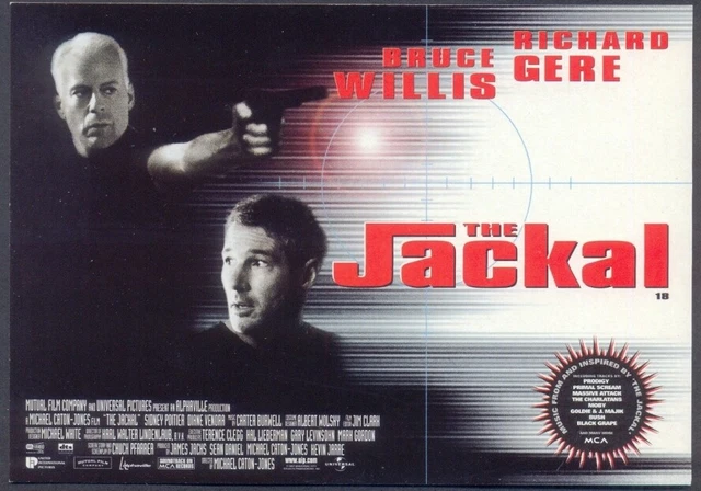 MODERN FILM POSTER Postcard:THE JACKAL (Bruce Willis, Richard Gere ...