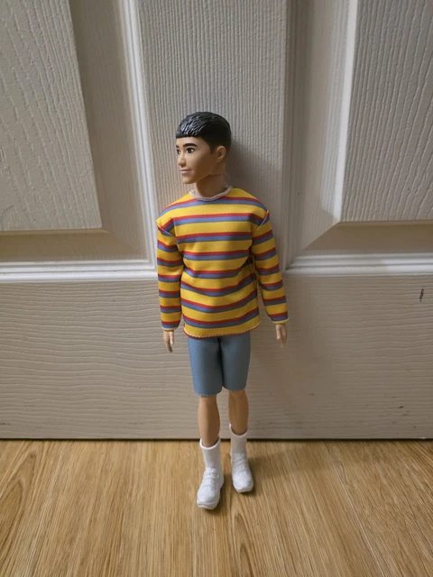 BARBIE GRB91 KEN Fashionistas Doll #175 Brunette White Boots Denim ...