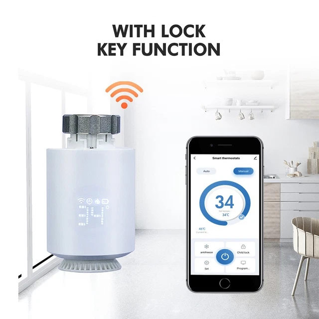 WIRELESS THERMOSTAT FOR Radiator Valves with Voice Control ...