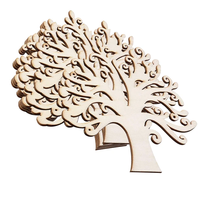 WOODEN MDF TREE Shapes Laser Cut Out DIY Crafting Embellishments ...
