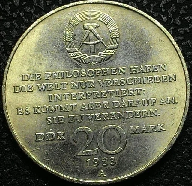 KARL MARX 20 mark 1983 Germany GDR DDR Coin Vintage 5671 $40.65 ...