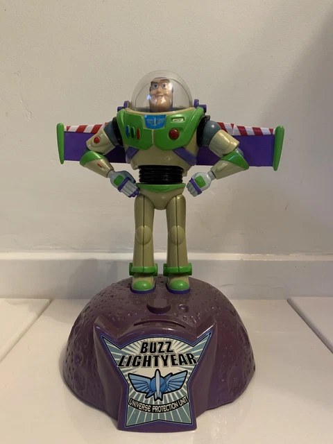 VINTAGE THINK WAY Toy Story Buzz Lightyear Talking Money Bank 1995 £24. ...
