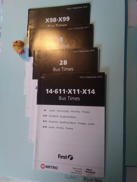 BUS TIMETABLE METRO First Leeds Bradford Wetherby Horsforth 2017/18 ...
