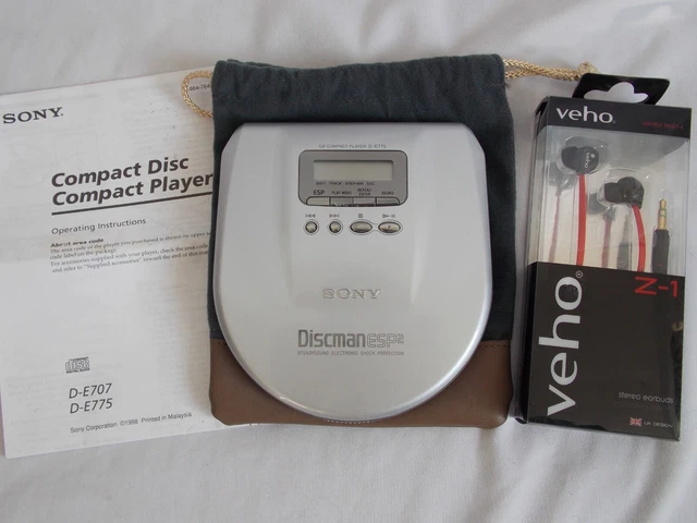 REPRODUCTOR DE CD de discos compactos Sony Discman D-E775 + NUEVOS ...